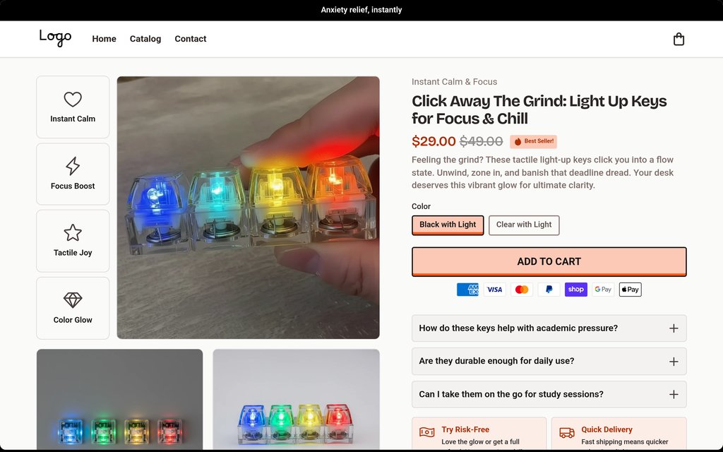 Light Up Stress Relief Keys - Click Away Anxiety!